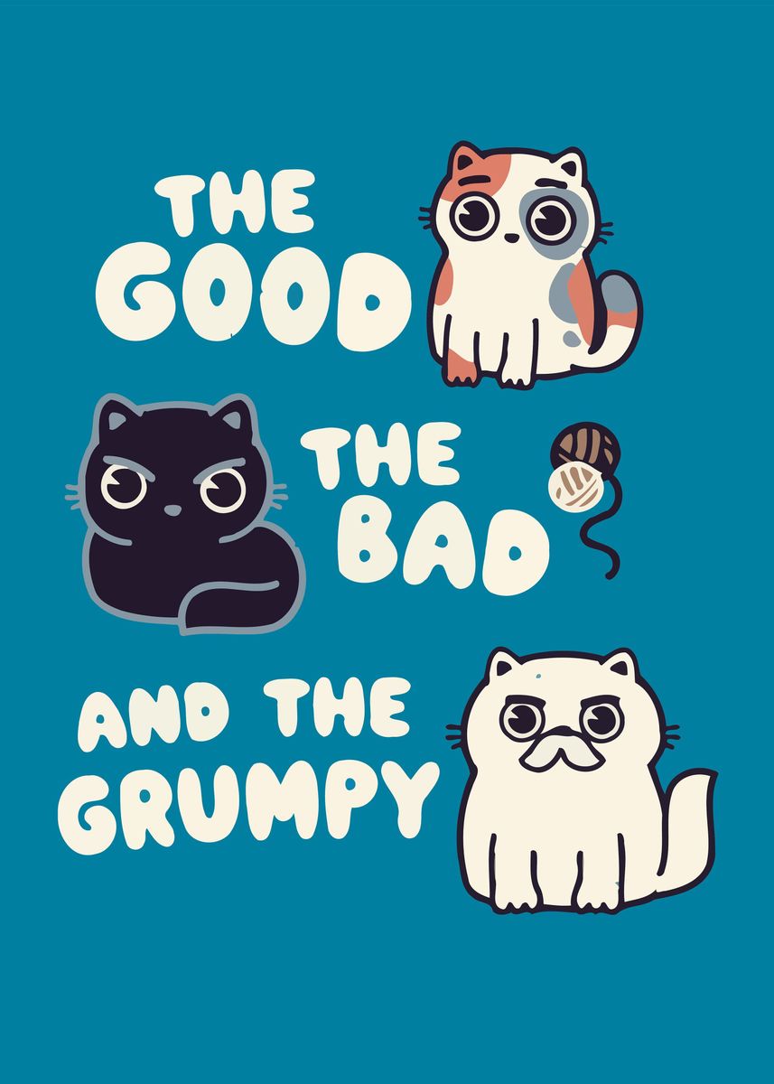 'Funny Grumpy' Poster, picture, metal print, paint by Wall Art | Displate