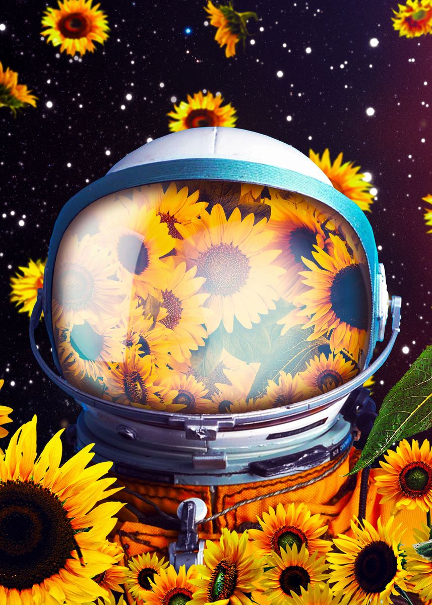 'Solar Bloom' Poster, picture, metal print, paint by seam less | Displate