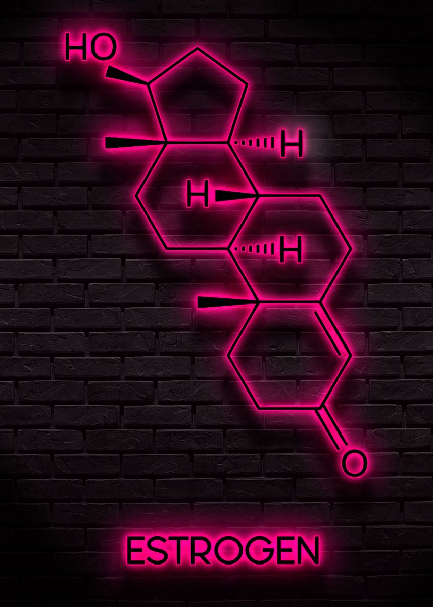'neon estrogen chemical ' Poster, picture, metal print, paint by ...