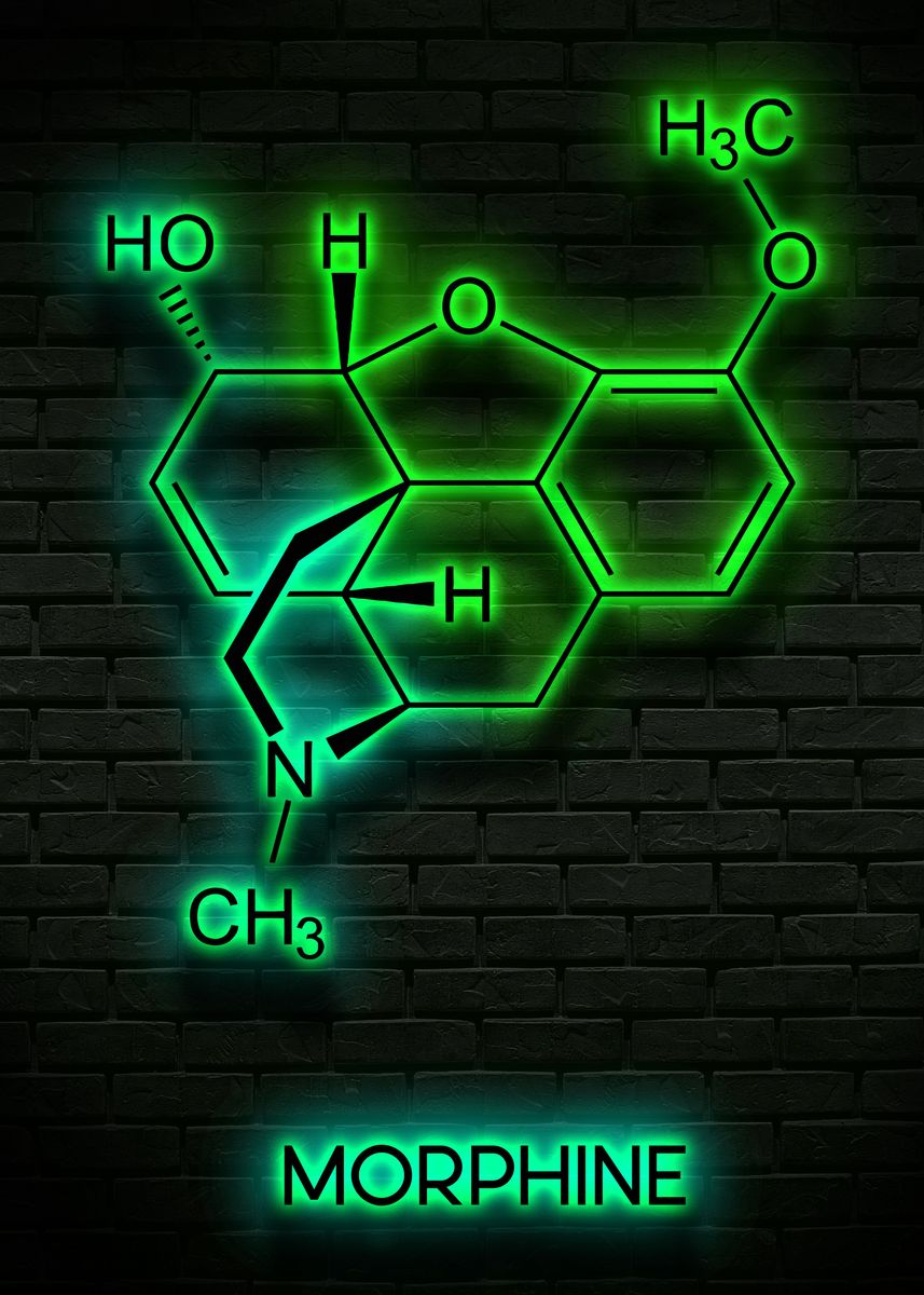 'neon morphine chemical ' Poster, picture, metal print, paint by ...
