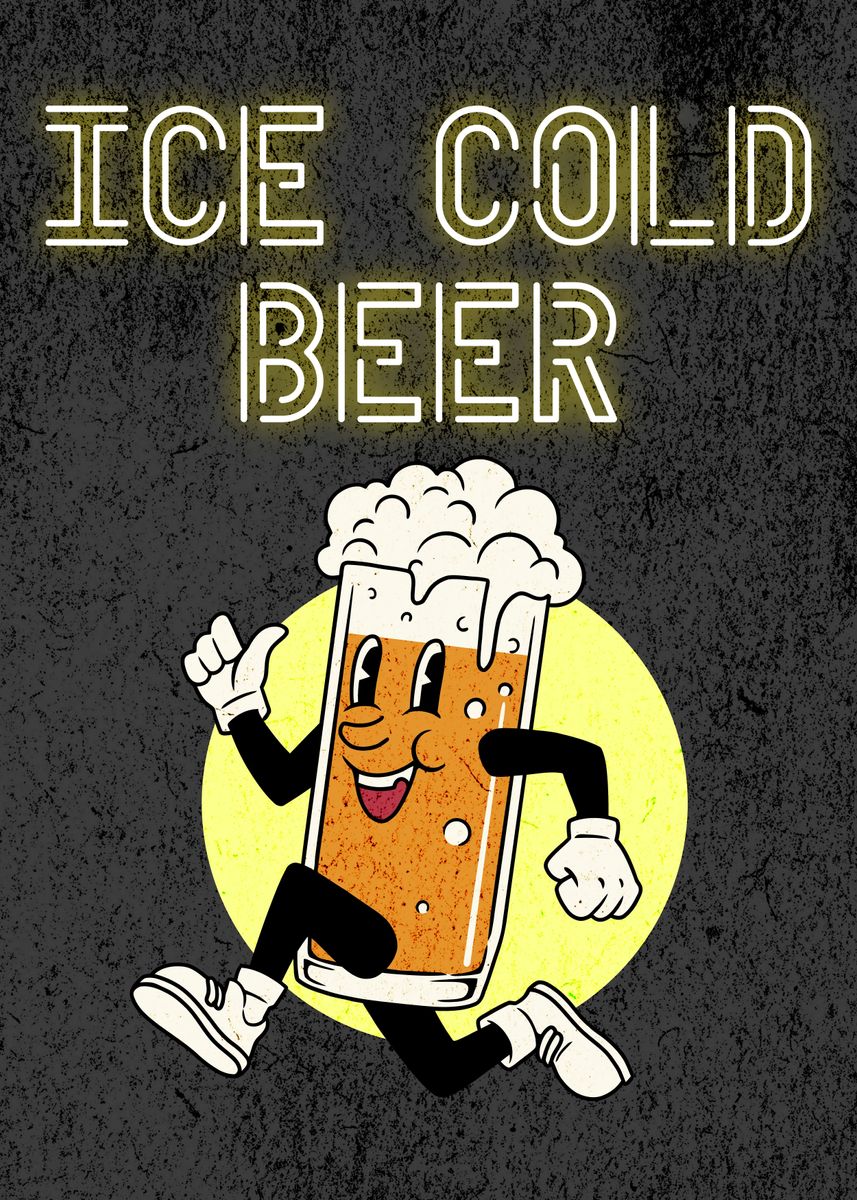 'ICE COLD BEER RUNNING' Poster, picture, metal print, paint by Atomic ...