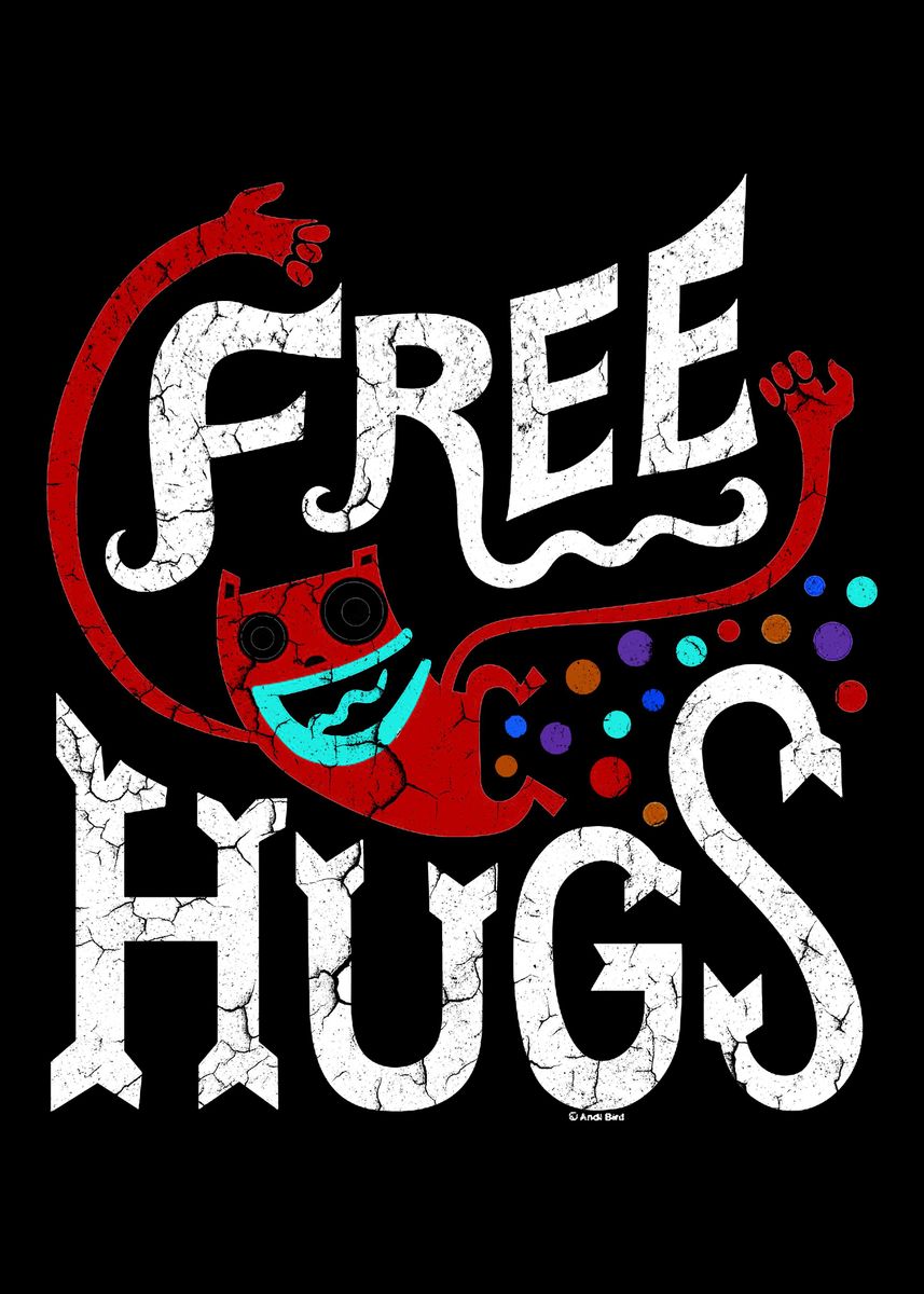 'free hugs' Poster, picture, metal print, paint by Leonardo Okuneva ...
