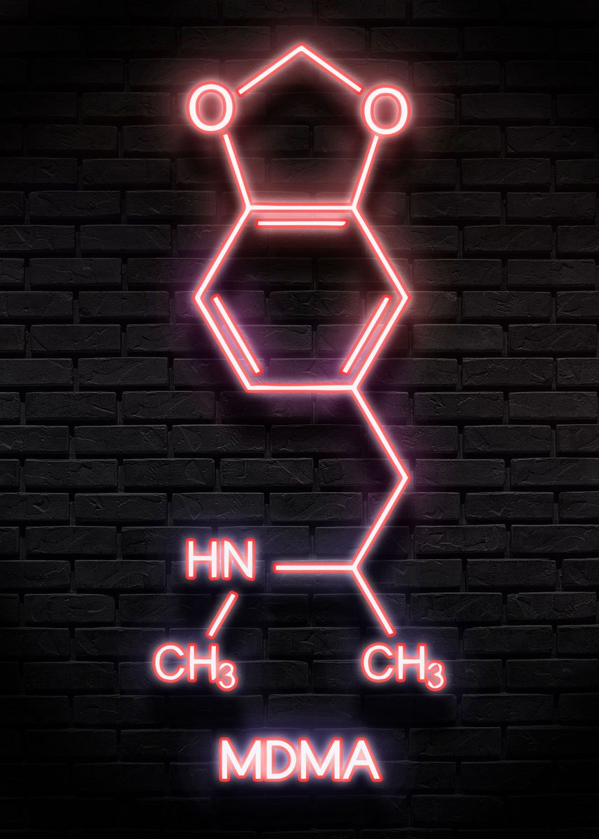 'neon MDMA chemical poster' Poster by wyattsnow | Displate
