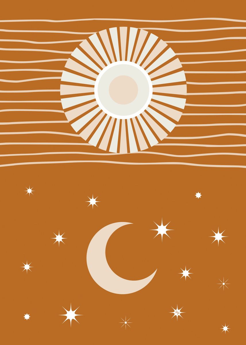 'Celestial day and night' Poster, picture, metal print, paint by ...