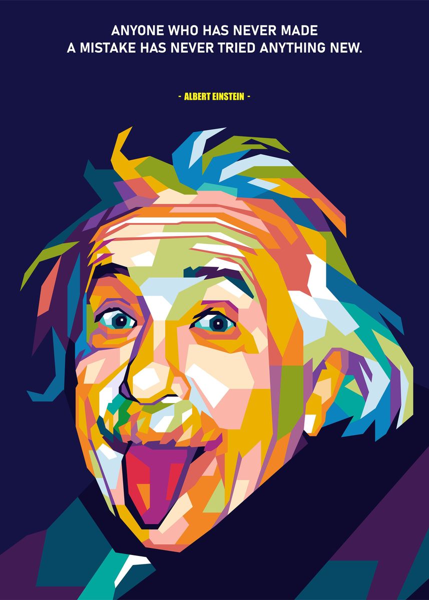 'Albert Einstein Quotes' Poster, picture, metal print, paint by Mas ...