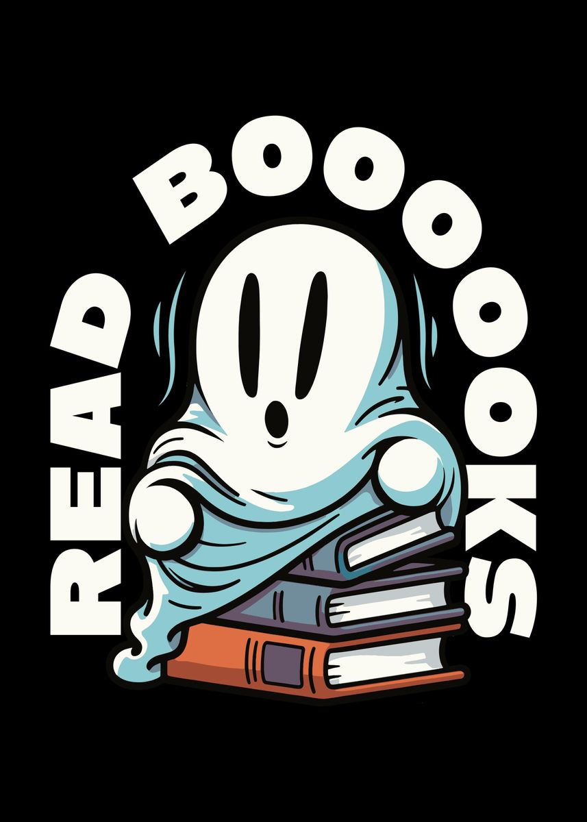 'Boooooks Halloween Books' Poster, picture, metal print, paint by ...