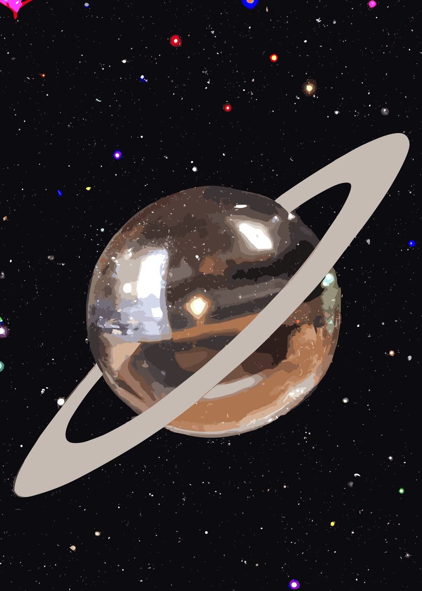 'Funky Planet' Poster, picture, metal print, paint by maxdesign | Displate