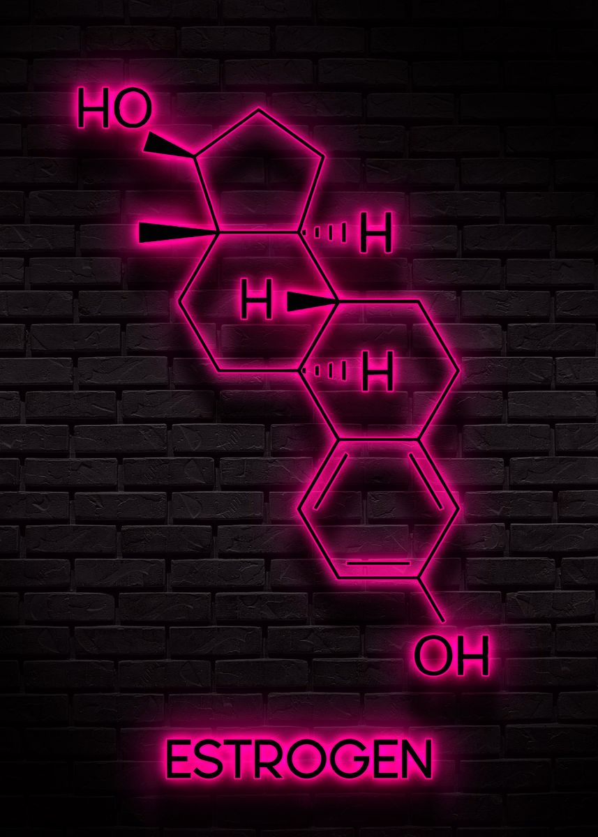 'Estrogen Neon Chemical' Poster, picture, metal print, paint by ...