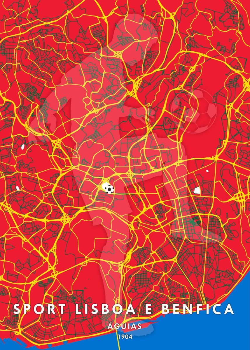 'Benfica ' Poster, picture, metal print, paint by Beiler Korey | Displate