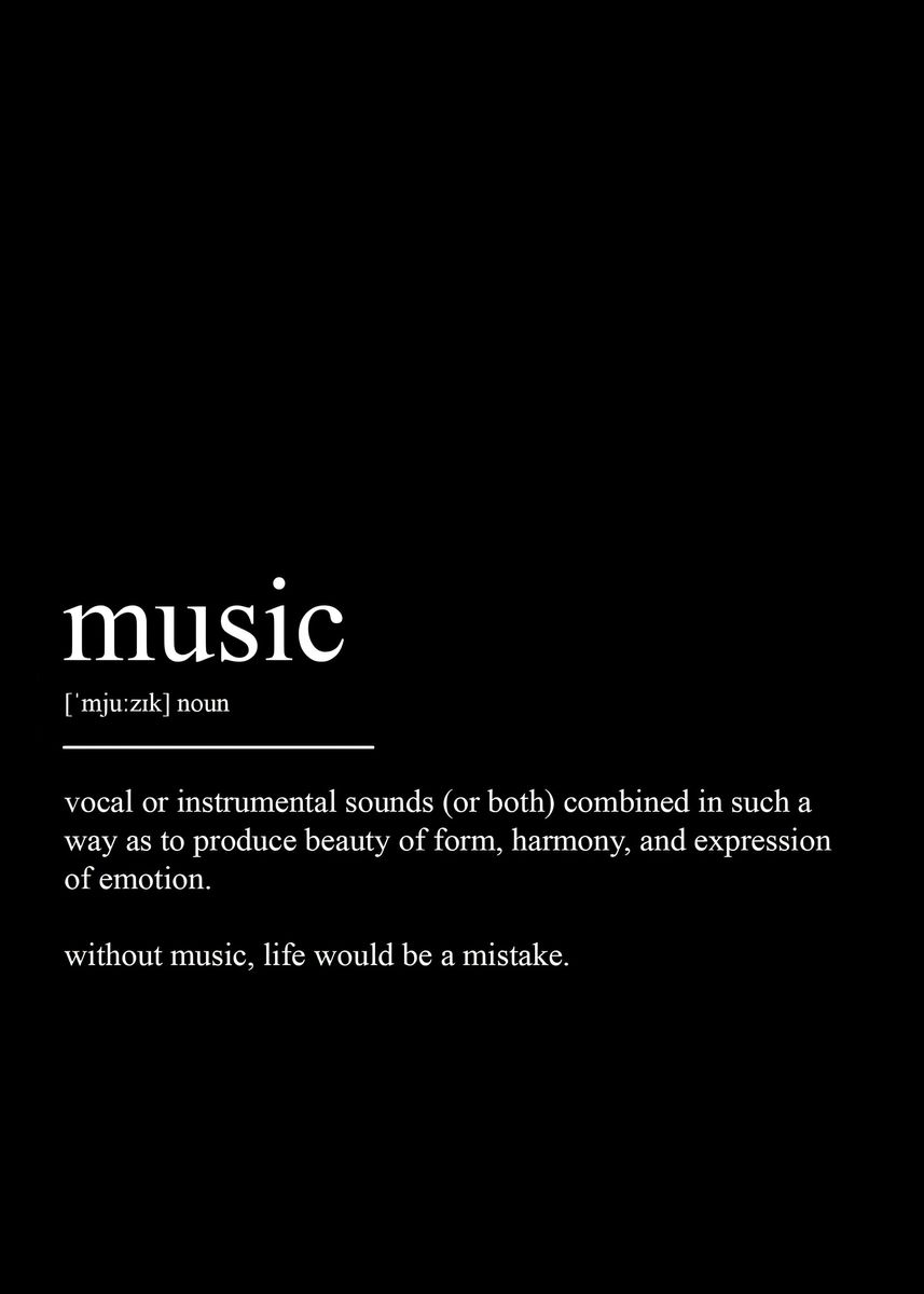 'MUSIC DEFINITION TEXT ART' Poster, picture, metal print, paint by gani ...
