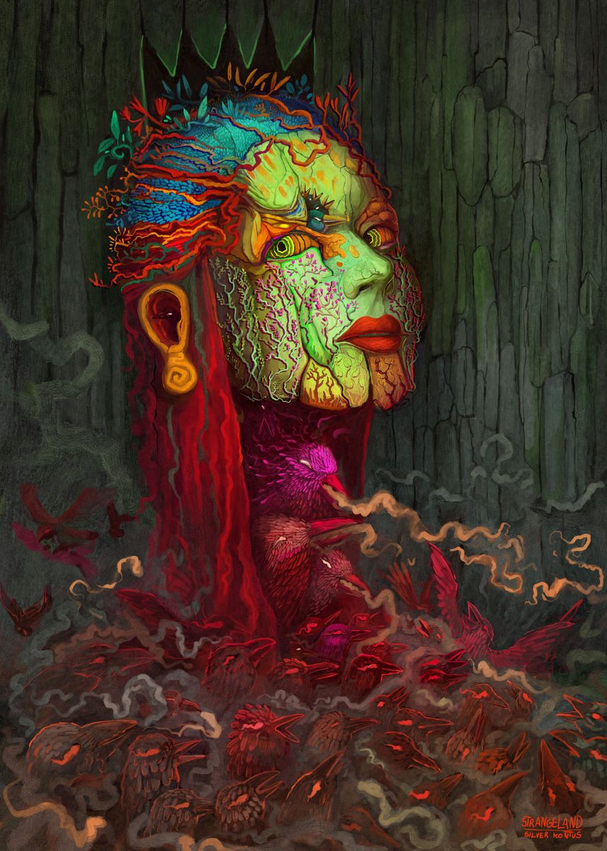 'Songbird' Poster, picture, metal print, paint by Silver Kontus | Displate