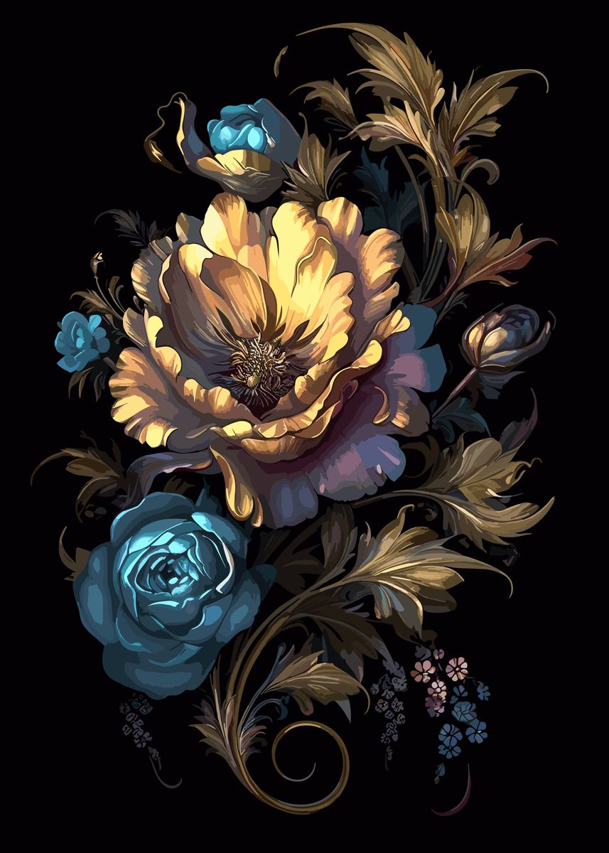 'Beautiful Rose Flowers' Poster, picture, metal print, paint by ...