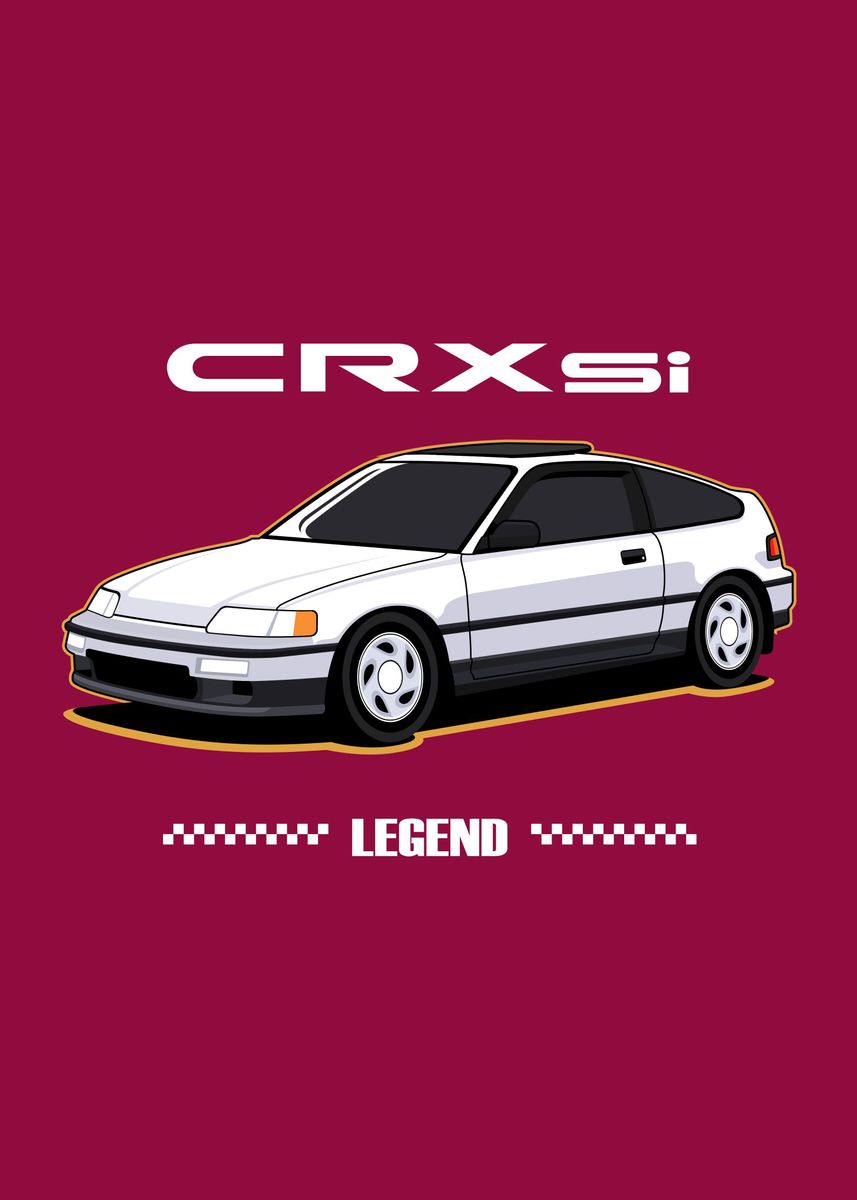 'CRX SI JDM Classic Style' Poster, picture, metal print, paint by Masje ...