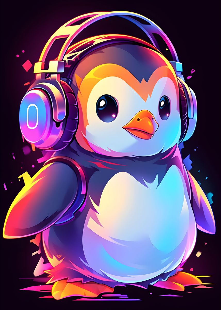 'Hip Hop Penguin' Poster, picture, metal print, paint by Alexander ...