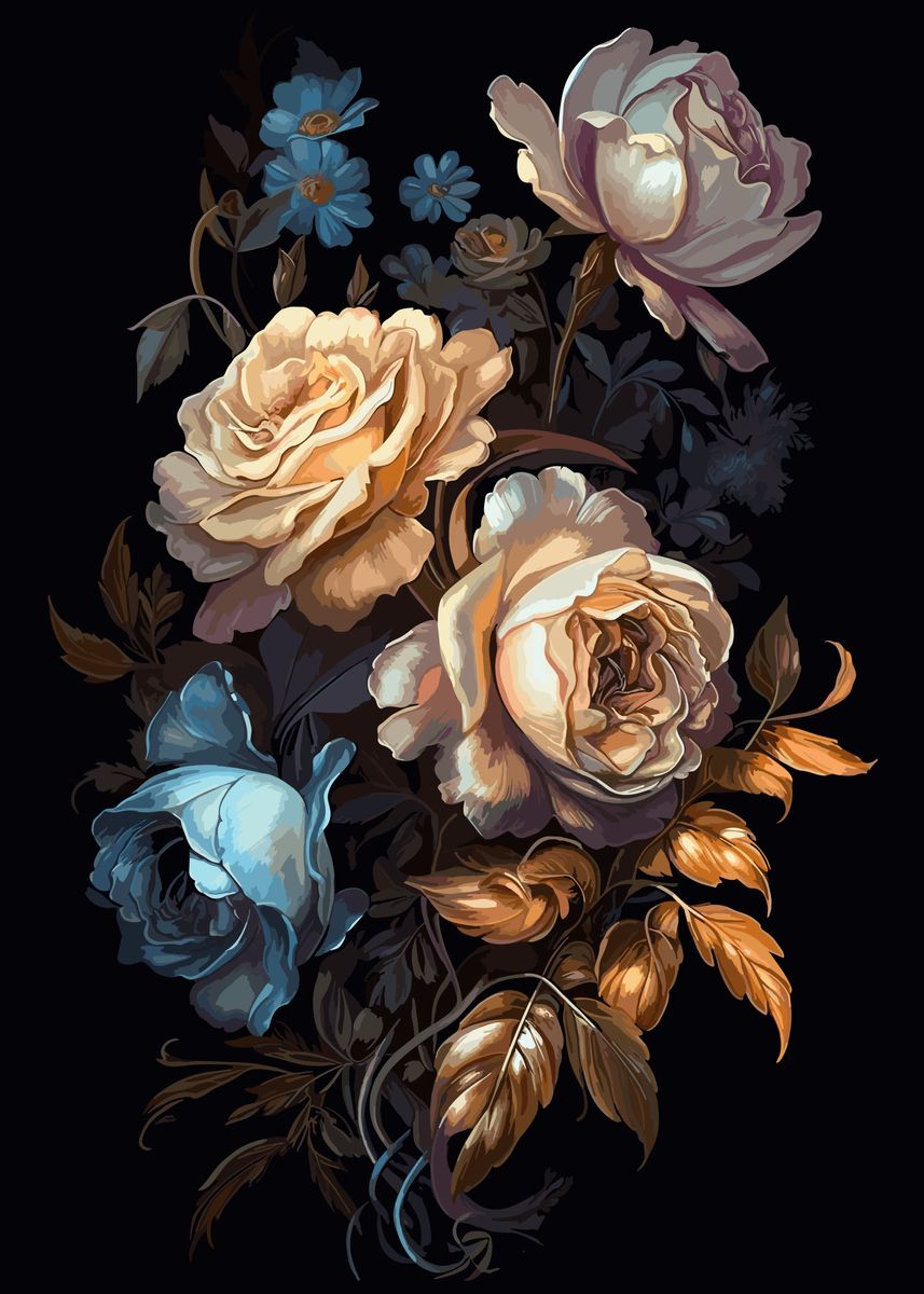 'Beautiful Rose Flowers' Poster, picture, metal print, paint by ...