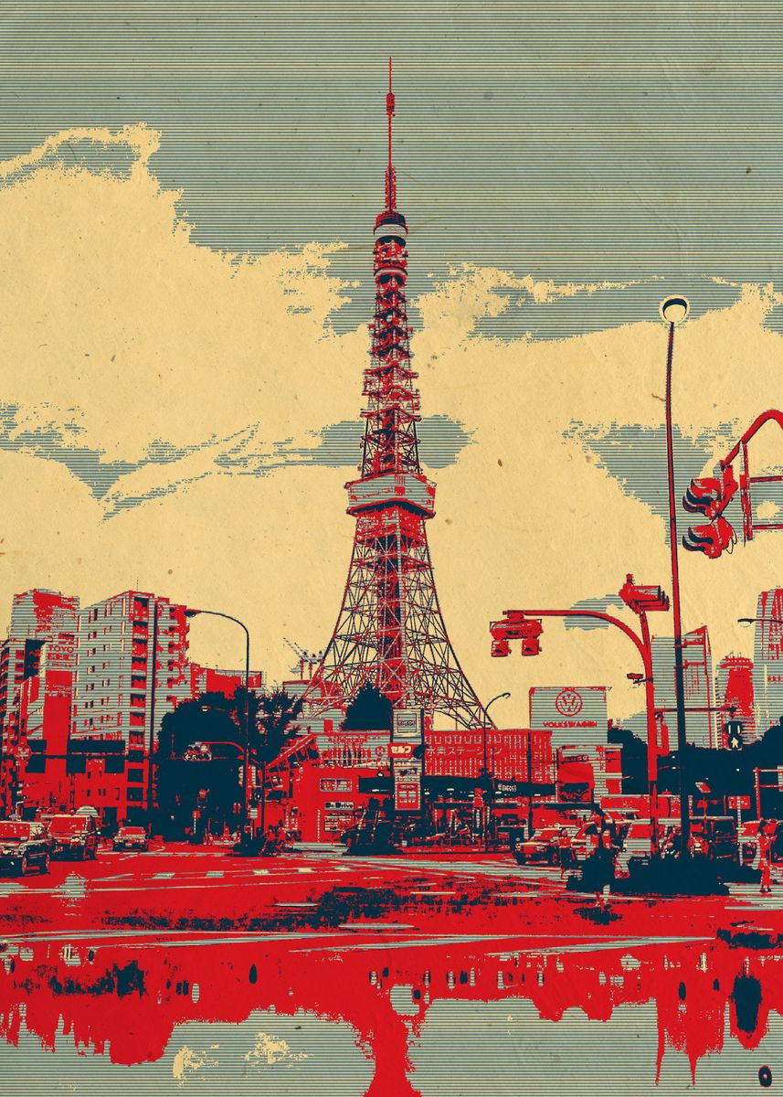 'Tokyo Tower' Poster by Zhidane Al dhaer | Displate