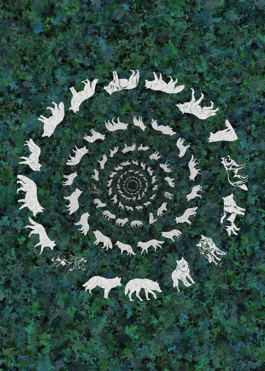 'Aurora Wolves Portal' Poster, picture, metal print, paint by Barns ...