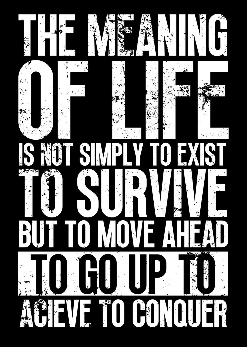 'Meaning Of Life To Conquer' Poster by Wezt Studio | Displate