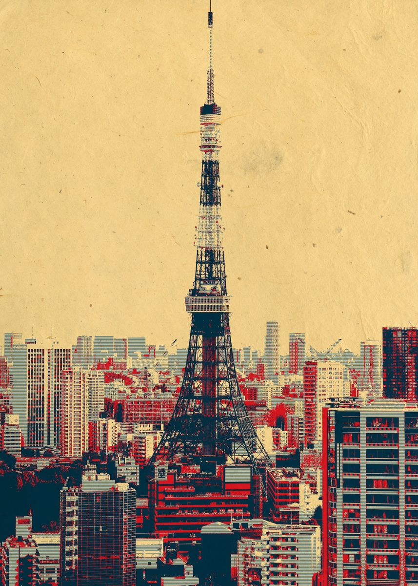 'Tokyo Tower' Poster, picture, metal print, paint by Zhidane Al dhaer ...