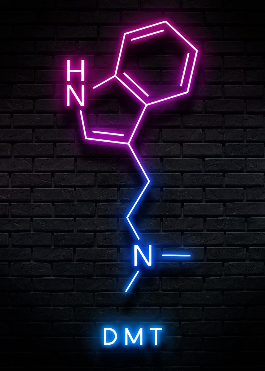 'DMT Neon Chemical ' Poster, picture, metal print, paint by wyattsnow ...