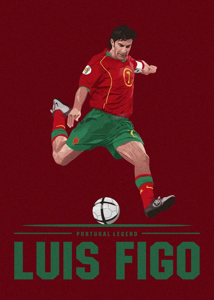 'Luis Figo Art Print' Poster, picture, metal print, paint by RobertHall ...