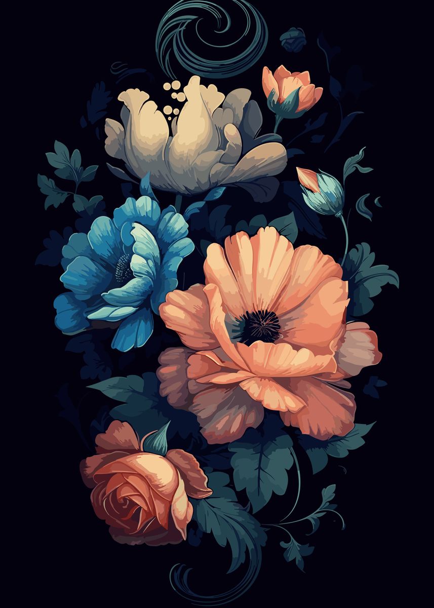 'Beautiful Rose Flowers' Poster, picture, metal print, paint by ...