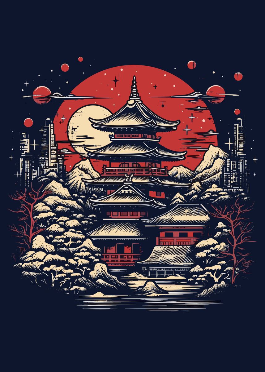 'Japanese Landscapes' Poster, picture, metal print, paint by Ted Ramsey ...