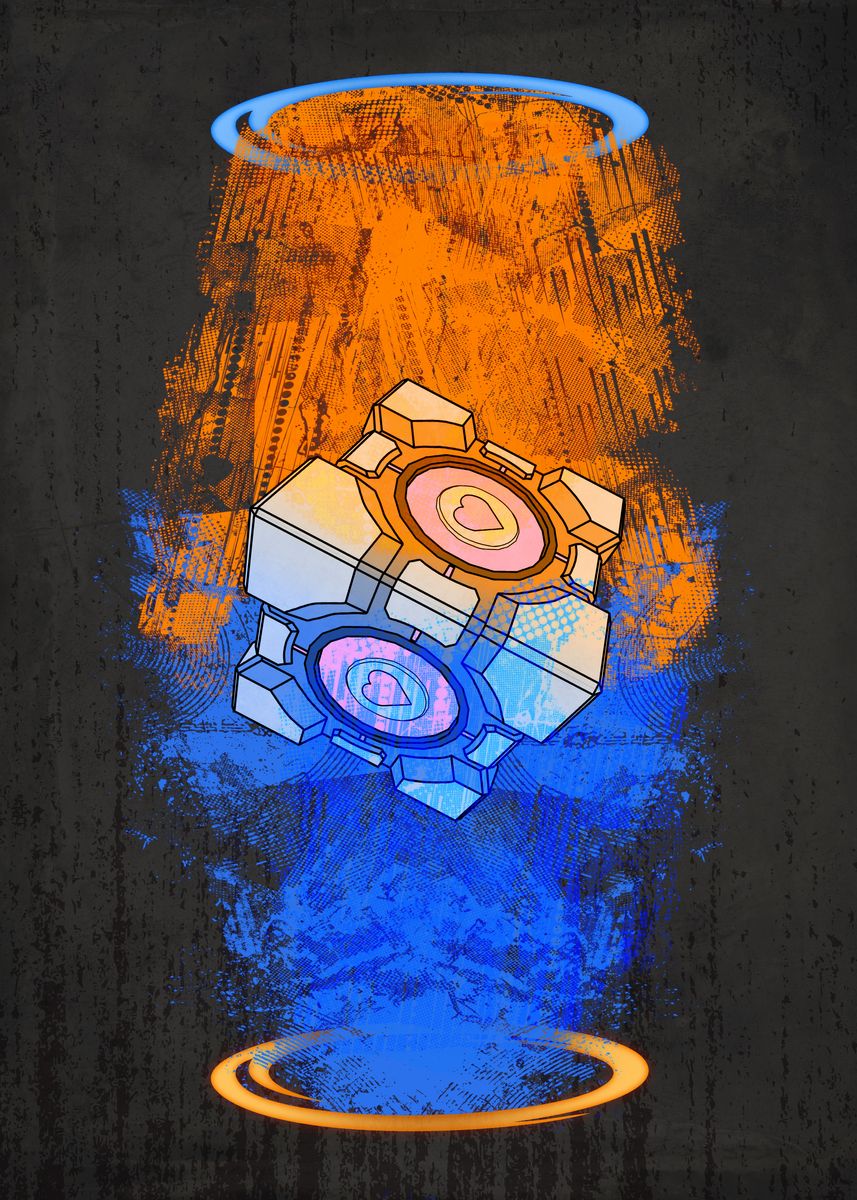 'Portal Cube' Poster, picture, metal print, paint by Portal Game | Displate