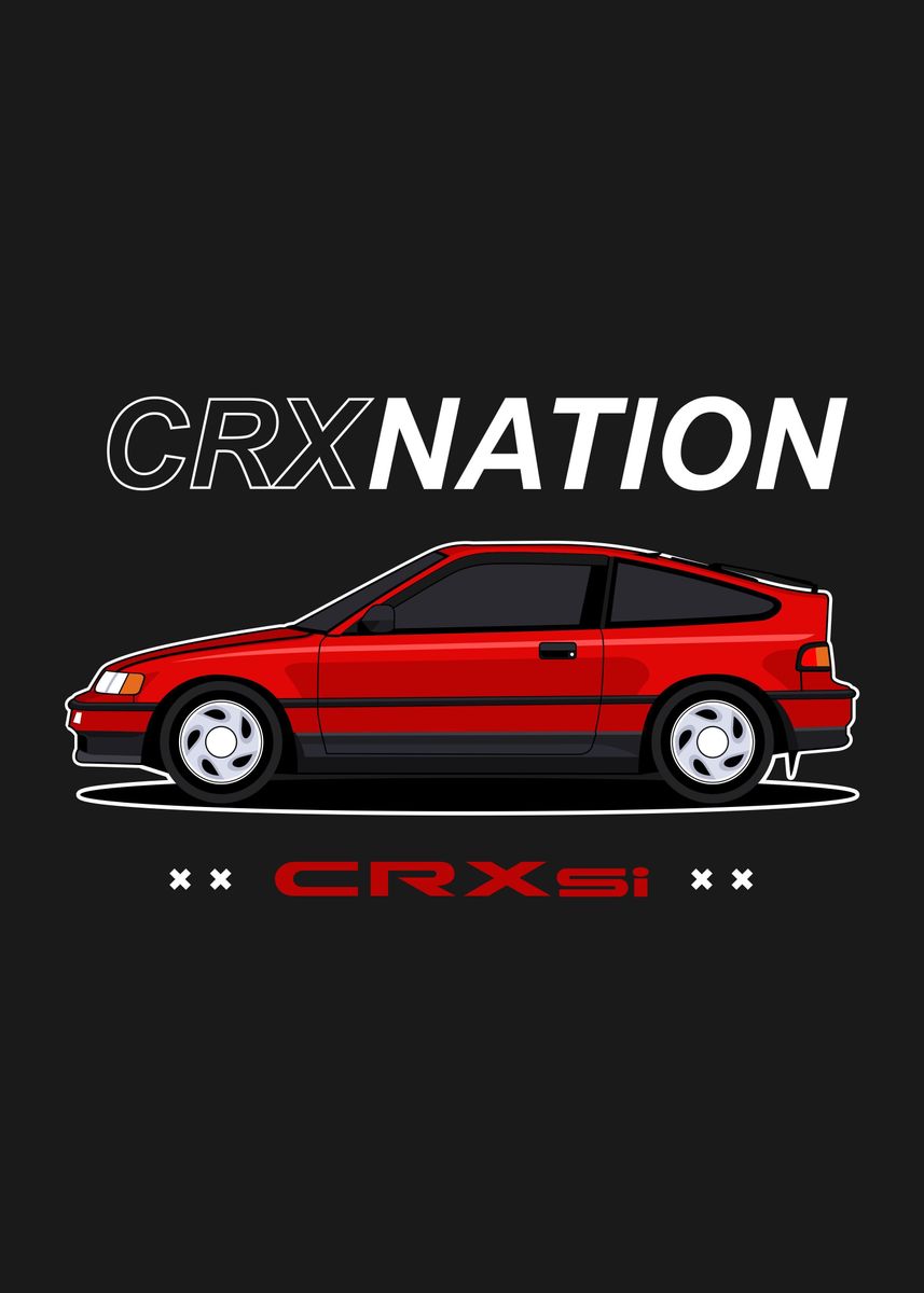 'CRX SI JDM Legend' Poster, picture, metal print, paint by Masje Studio ...