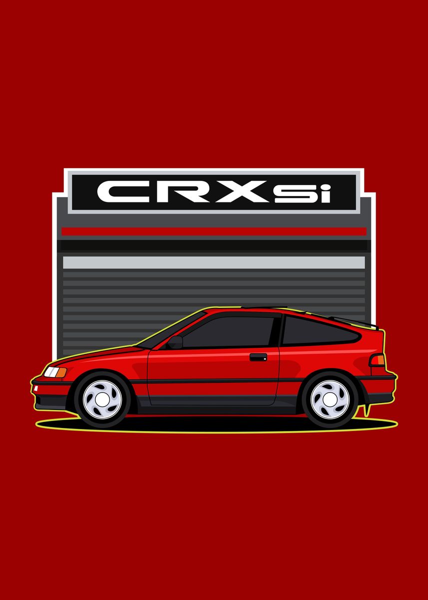 'CRX SI JDM in Garage' Poster, picture, metal print, paint by Masje ...