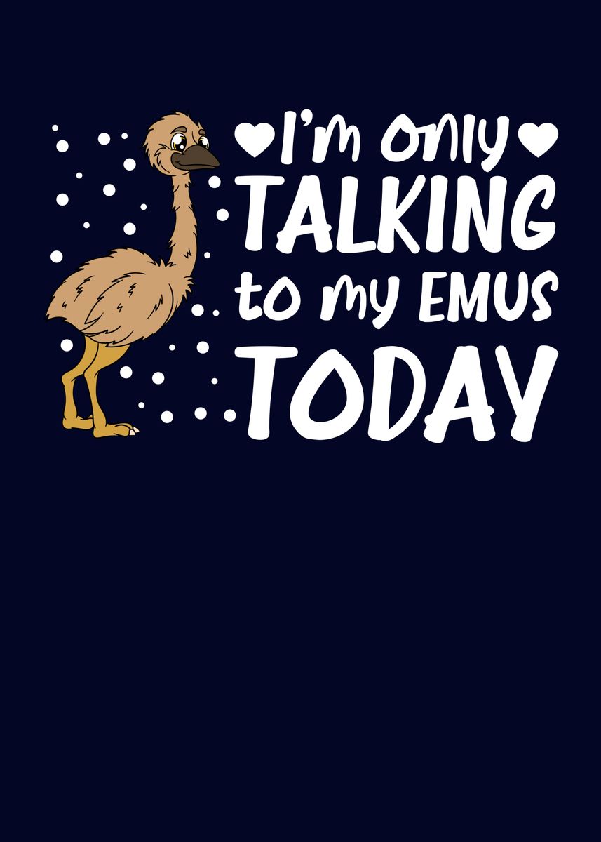 'Funny Emu Bird' Poster, picture, metal print, paint by MzumO | Displate