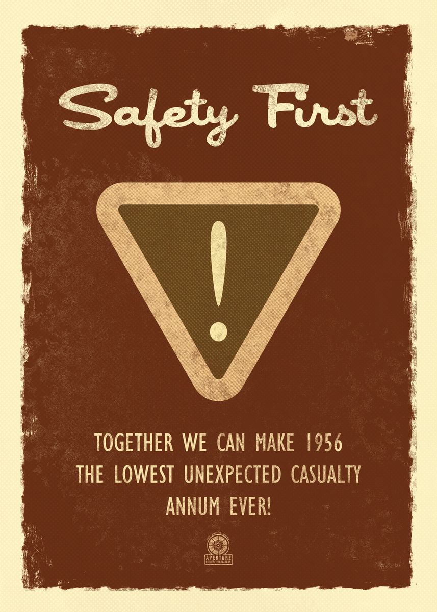 'Safety First' Poster, picture, metal print, paint by Portal Game ...