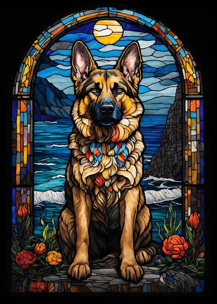 'German Shepherd' Poster, picture, metal print, paint by Dream Reality ...