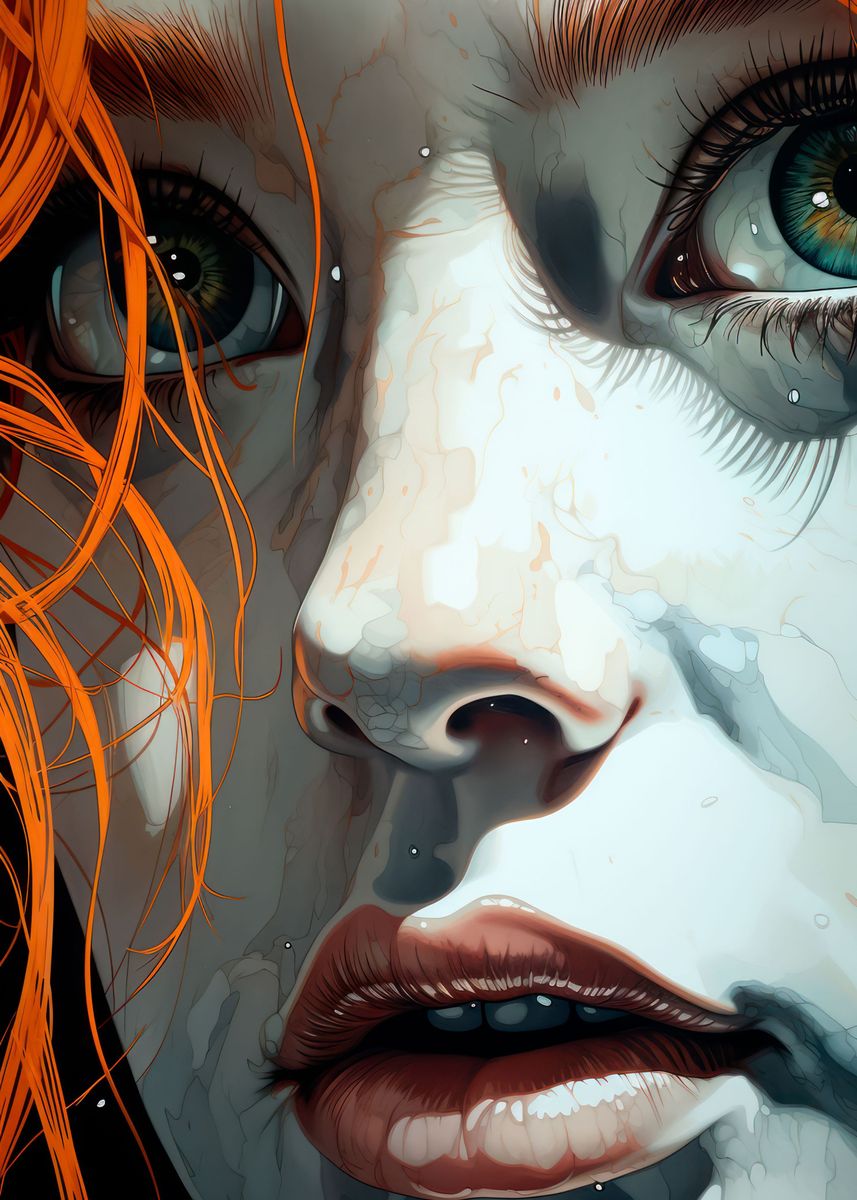 'Fear' Poster, picture, metal print, paint by AnneLaure GOUPIL | Displate