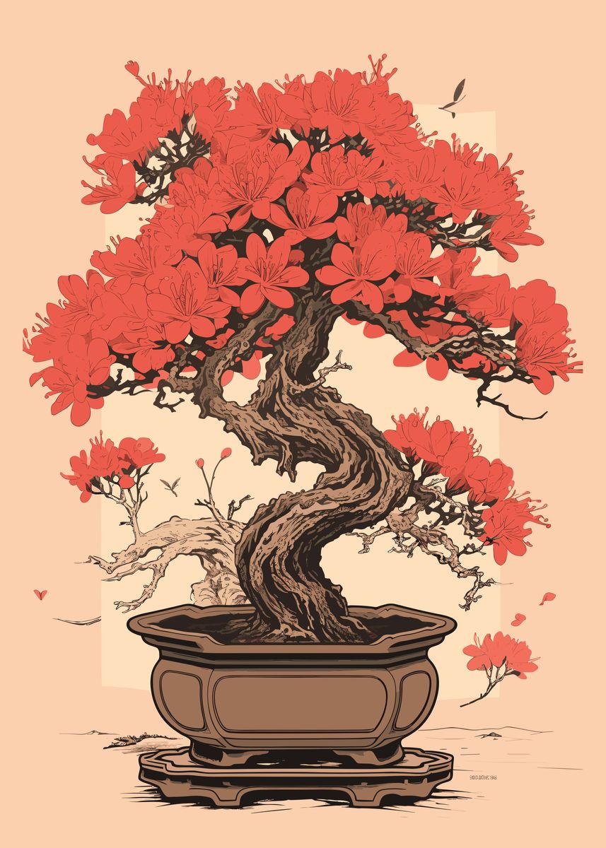 'Bonsai Japanese' Poster, picture, metal print, paint by Floyd Burke ...