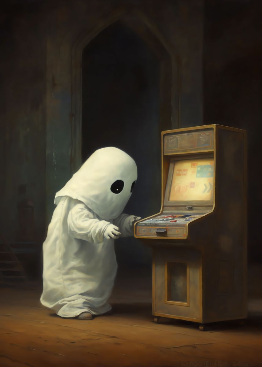 'Arcade Game Ghost' Poster, picture, metal print, paint by BettLapi ...