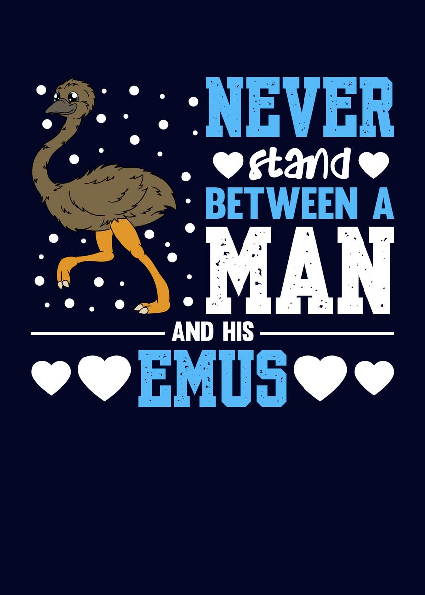 'Funny Emu Bird' Poster, picture, metal print, paint by MzumO | Displate