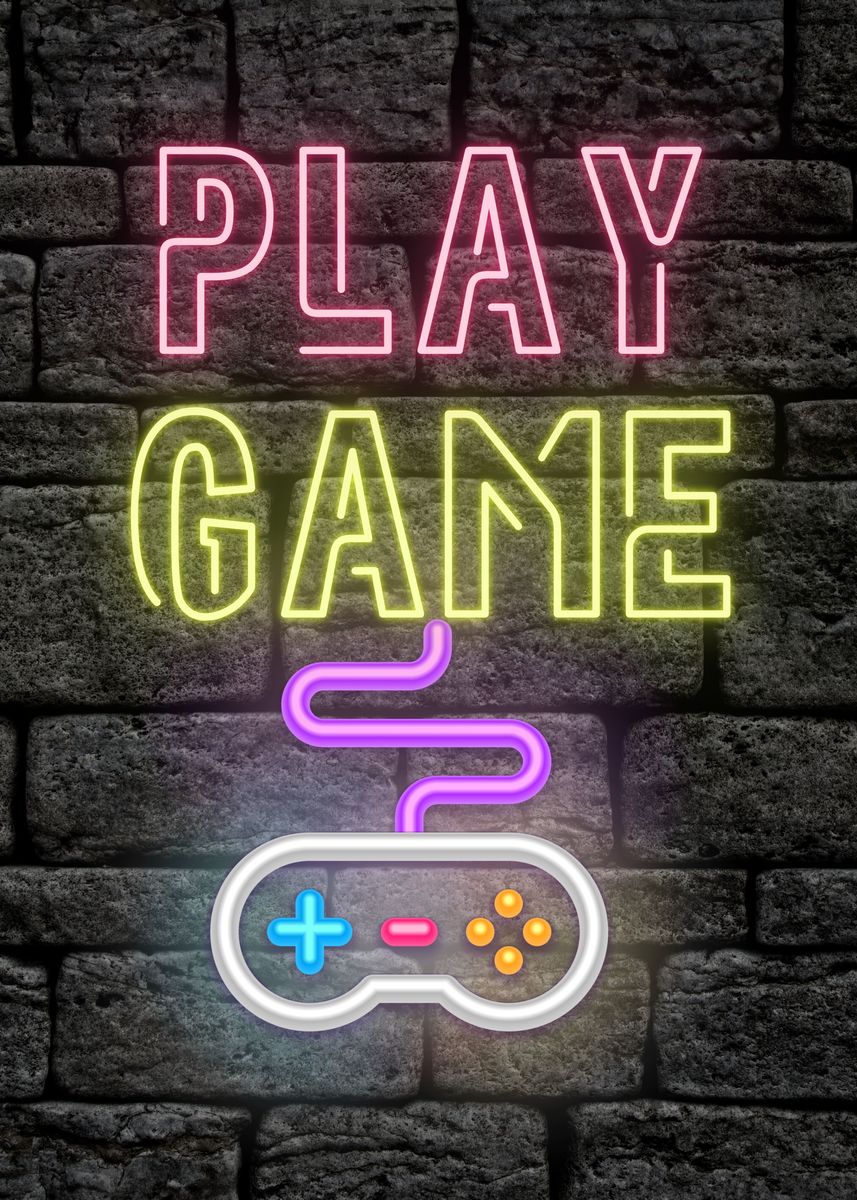 'Play Game' Poster, picture, metal print, paint by Tech Manis | Displate