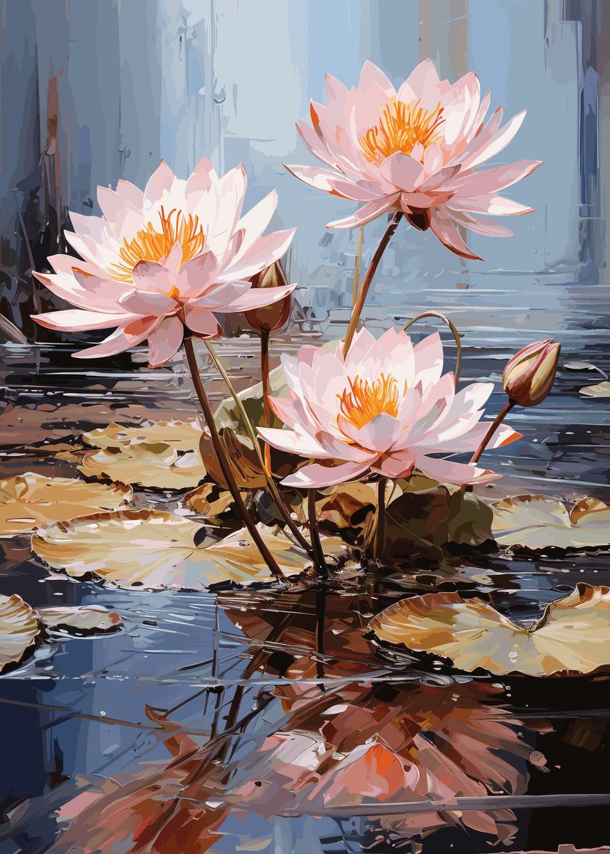 'Beautiful Lotus Flower' Poster, picture, metal print, paint by ...