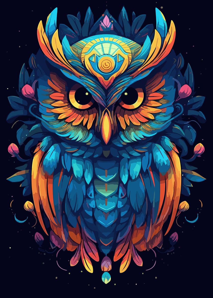 'Bird Owl Colorful' Poster by JeradWestSr | Displate