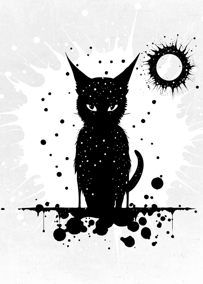 'Dark Ink Cats' Poster by Ilya Danilov | Displate