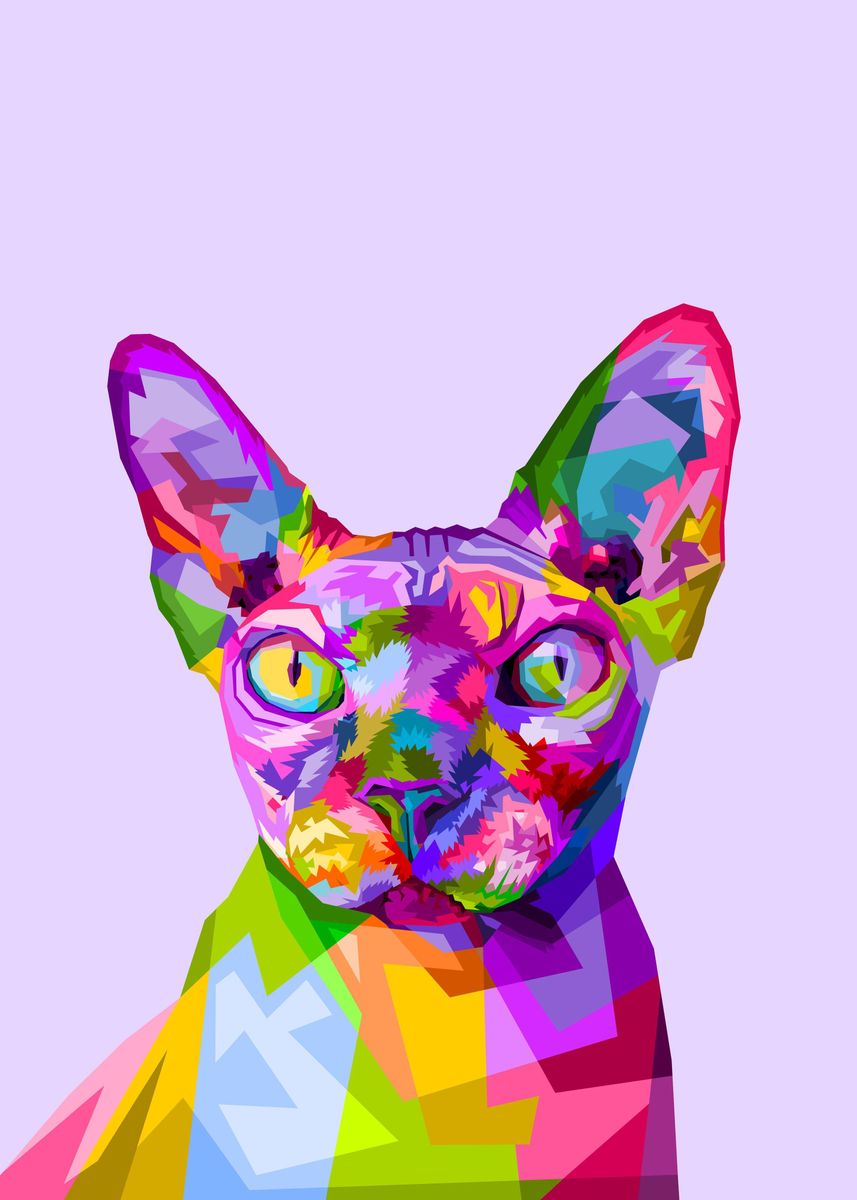 'Animal Spinx Cat' Poster, picture, metal print, paint by Evani Cholson ...