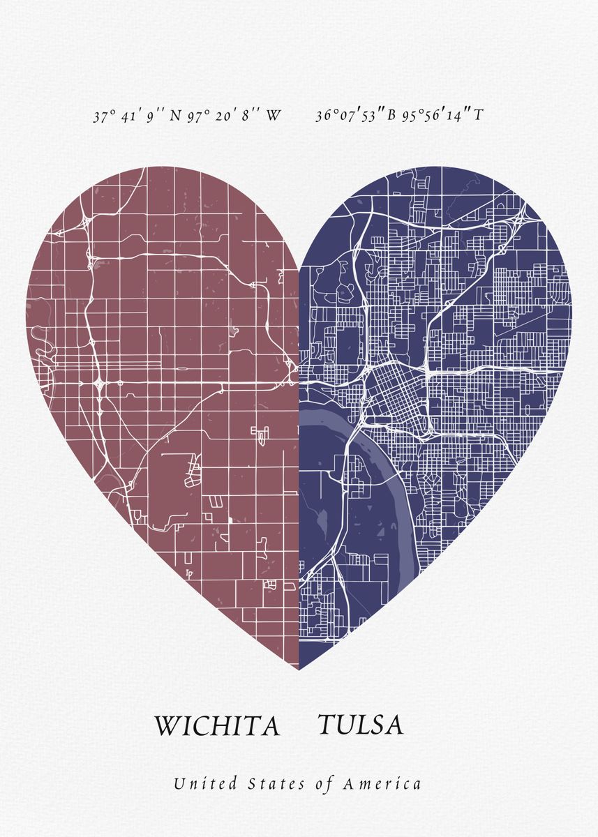 'Wichita and Tulsa' Poster, picture, metal print, paint by Terrance ...