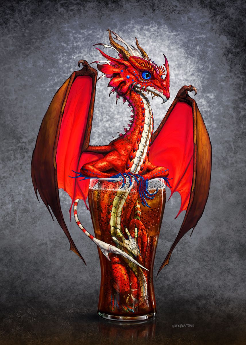 'Cola Dragon' Poster, picture, metal print, paint by Stanley Morrison ...