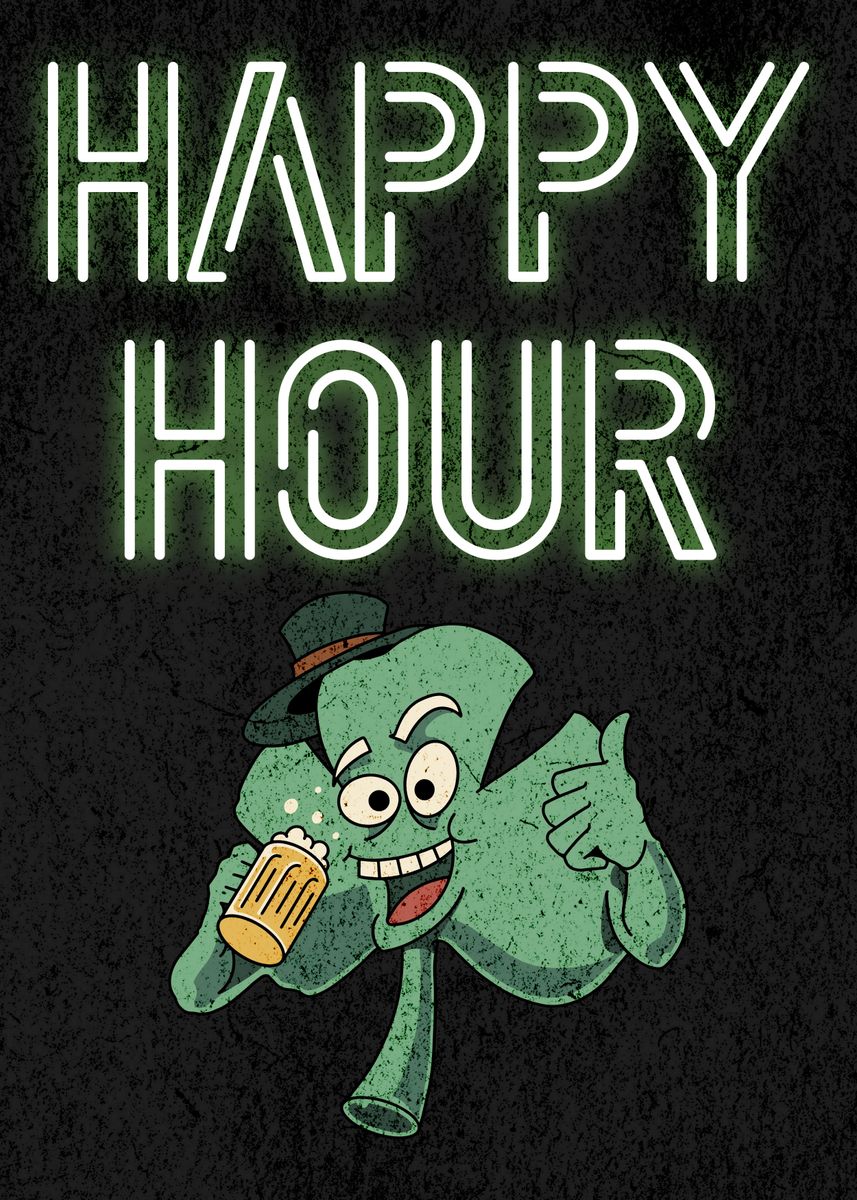 'HAPPY HOUR FUNNY' Poster, picture, metal print, paint by Atomic ...