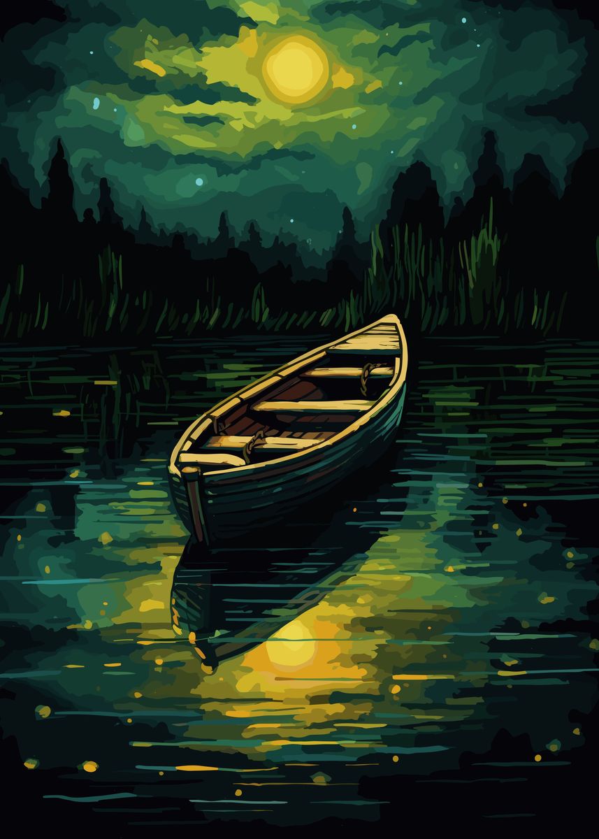 'Boat In The Night' Poster by Ali Jane | Displate
