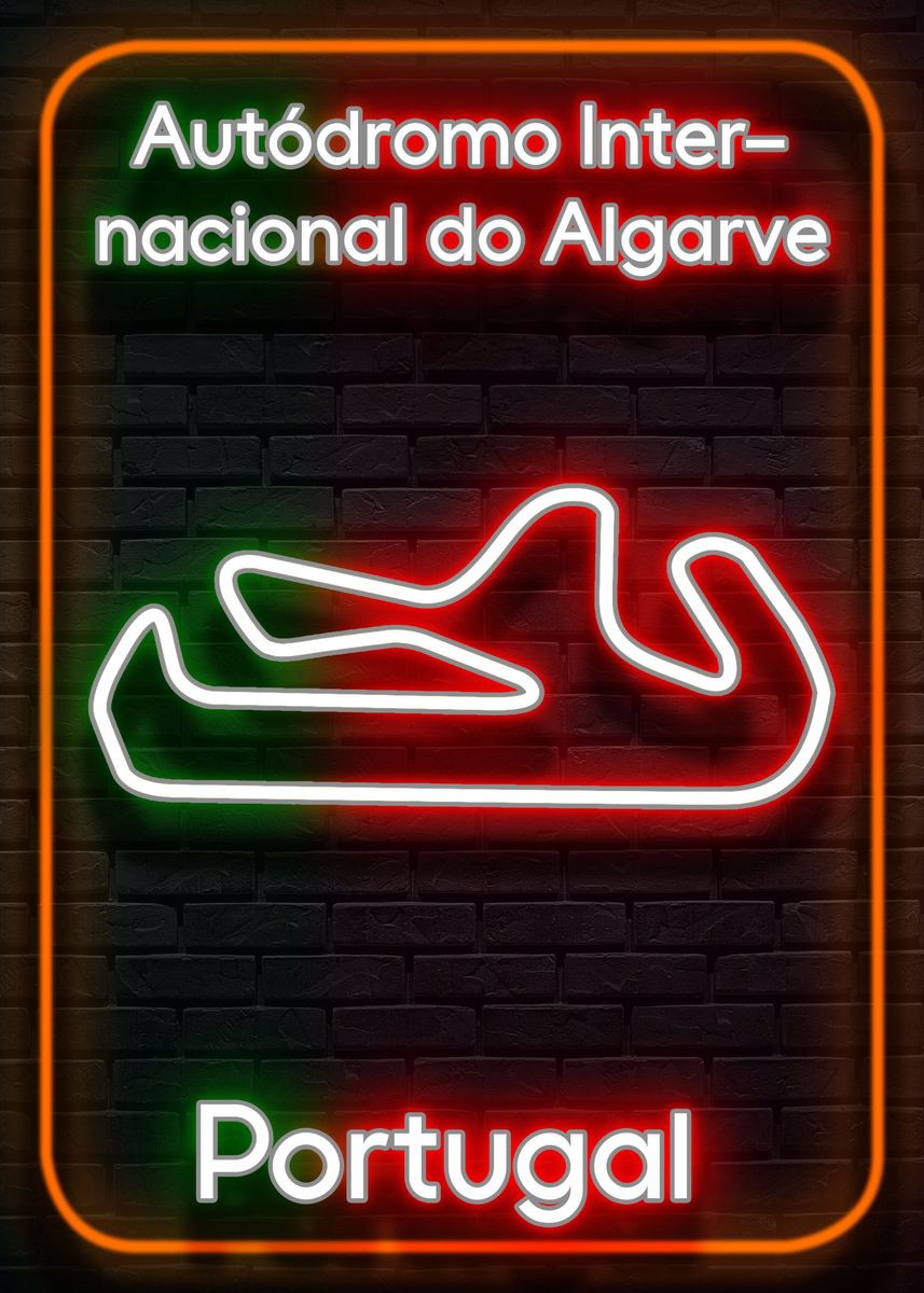 'Portugal Neon Track Racing' Poster, picture, metal print, paint by ...