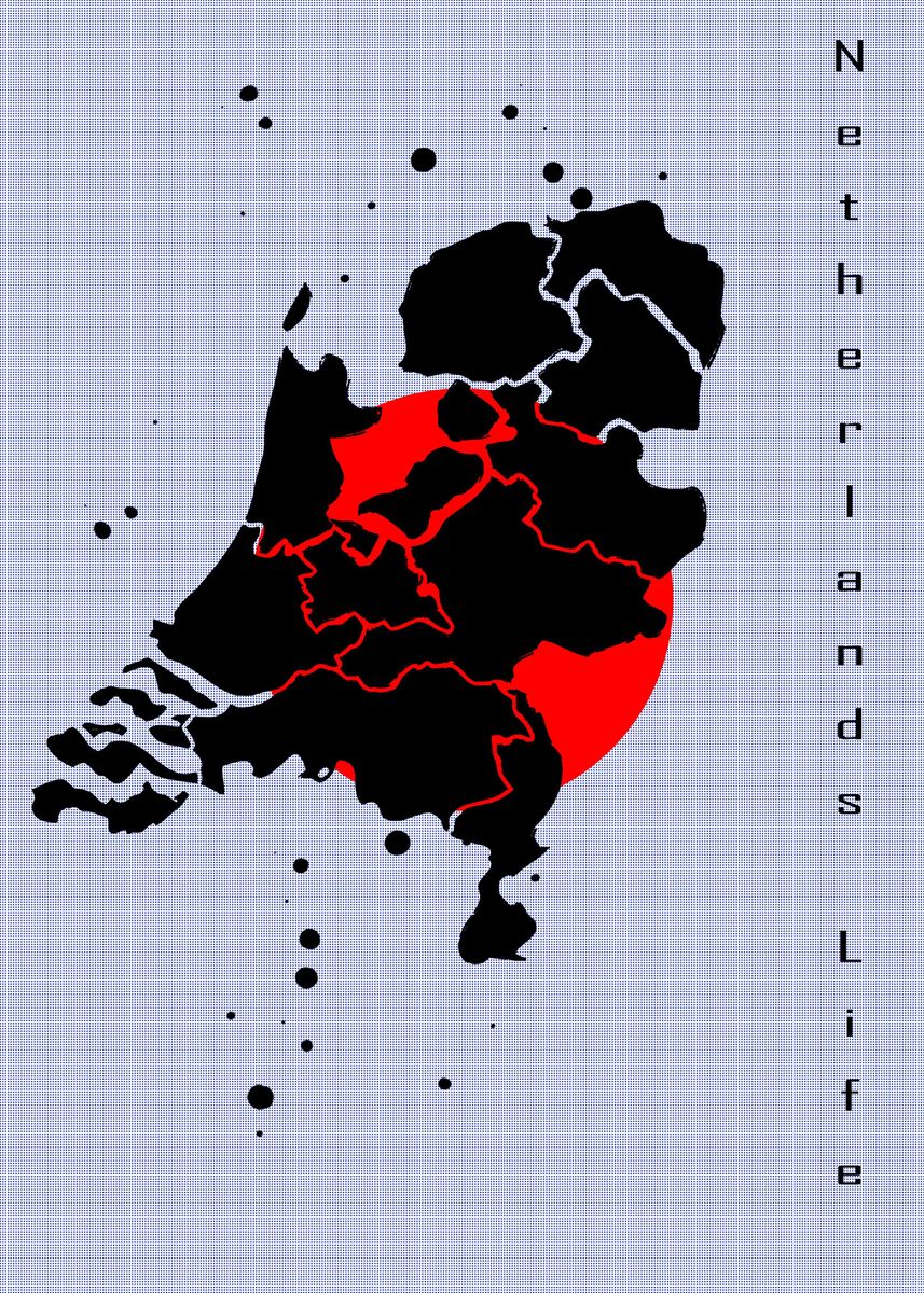 'Netherlands map fan art' Poster, picture, metal print, paint by Juan ...