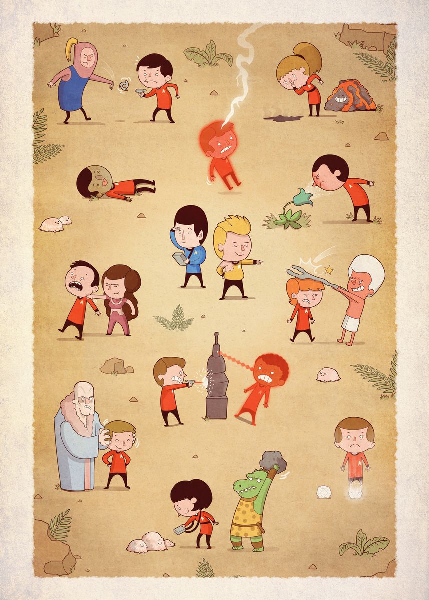 'Cartoon Star Trek' Poster, picture, metal print, paint by Star Trek ...