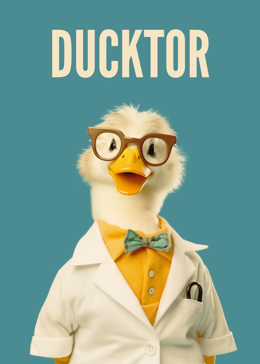 'Ducktor' Poster, picture, metal print, paint by EDSON RAMOS | Displate